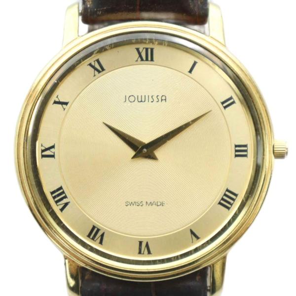 ジョウィサ JOWISSA 腕時計 ウォッチ クォーツ ローマン レザーベルト ゴールド色 ■GY18 /MQ メンズ【表記サイズ】実寸サイズをご参考ください。【実寸サイズ】バンド幅：約2cm　腕周り：約17-21cm　ケース・タテ：約40...