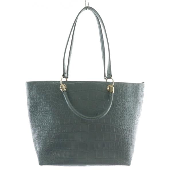 キャットイン ザ クローゼット Cat in the closet トートバッグ ハンド 2WAY レザー クロコ型押し 青 ブルー /XZ ■GY18 レディース【実寸サイズ】持ち手の長さ：27cm　ヨコ：40.5cm　タテ：26cm　マ...