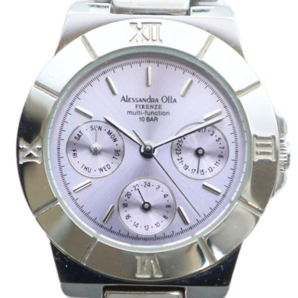 アレサンドラオーラ Alessandra Olla AO-900-7 腕時計 ウォッチ クォーツ クロノグラフ ロゴ シルバー色 ■GY18 /MQ レディース【表記サイズ】実寸サイズをご参考ください。【実寸サイズ】バンド幅：約1.5cm　...
