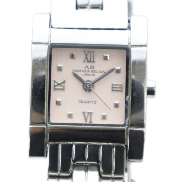 AMANDA BELLAN アマンダベラン AB-189L 腕時計 ウォッチ クォーツ ピンク文字盤 スクエア シルバー色 ■GY18 /MQ レディース【表記サイズ】実寸サイズをご参考ください。【実寸サイズ】バンド幅：約1.5cm　腕周り...