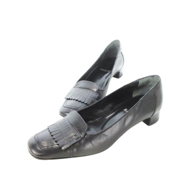 バリー BALLY パンプス スクエアトゥ ローヒール レザー 革 フリンジ 35.5 22.5cm 黒 ブラック /CK4 ■GY18 レディース【ブランド】バリー BALLY【表記サイズ】35.522.5cm相当【実寸サイズ】ヒールの高...