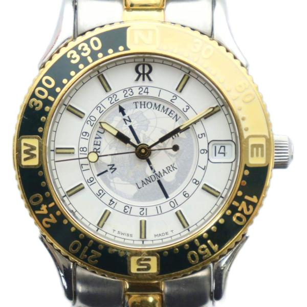 レビュートーメン ランドマーク REVUE THOMMEN LANDMARK マナスル登頂記念モデル 腕時計 ウォッチ 5817001 クォーツ デイト 白文字盤【表記サイズ】実寸サイズをご参考ください。【実寸サイズ】バンド幅：約1.7cm...