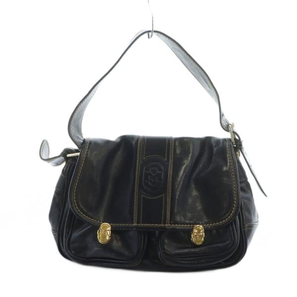 マリノ オルランディ MARINO ORLAND トートバッグ ハンド レザー 型押しロゴ 黒 ブラック ■GY11 /MQ レディース【表記サイズ】実寸サイズをご参考ください。【実寸サイズ】持ち手の長さ：約60cm　ヨコ：約36cm　タテ...