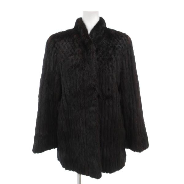 エンバ EMBA ファーコート 11 毛皮 ミンクファー ミドル ハーフ丈 黒 ブラック /AE ■GY18 レディース【表記サイズ】11【実寸サイズ】肩幅：38cm　身幅：48cm　袖丈：58cm　着丈：70cm　　【素材】ミンクファー【...