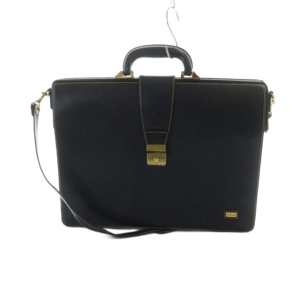 ミケランジェロ Michelangelo ビジネスバッグ ショルダーバッグ 2WAY ロゴ PVC レザー 黒 ブラック ■GY18 /MQ メンズ【表記サイズ】実寸サイズをご参考ください。【実寸サイズ】持ち手の長さ：約22cm　ヨコ：約4...