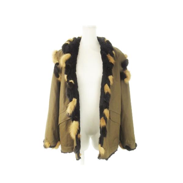 パリエンヌ PARIENNE トッパーコート ショート丈 ミンクファー 毛皮 裏ファー 9 茶 ブラウン /AO20 ■GY18 レディース【表記サイズ】9【実寸サイズ】身幅：54cm　着丈：67cm　ゆき丈：78cm　　【素材】表側　ポリ...