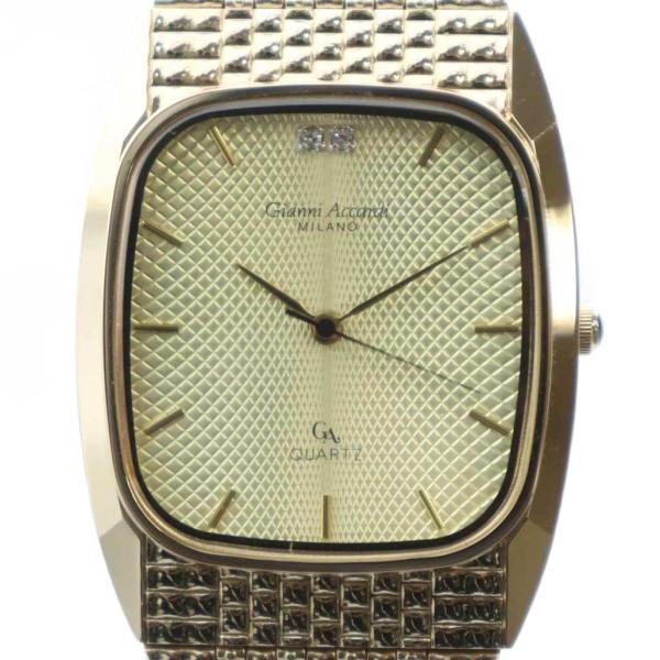 ジャンニ アッカルディ Gianni Accardi GA-07MI 腕時計 ウォッチ クォーツ 石付き ロゴ ゴールド色 ■GY18 /MQ レディース【表記サイズ】実寸サイズをご参考ください。【実寸サイズ】バンド幅：約1.5cm　腕周り...