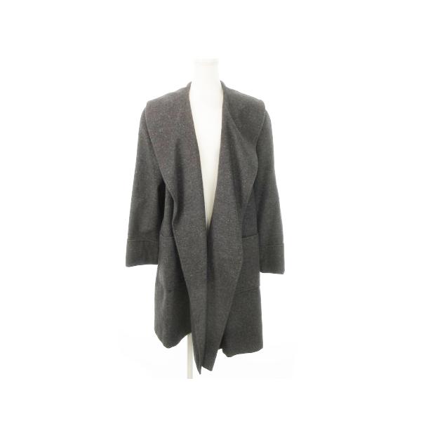 アニオナ AGNONA ロングコート ショールカラー トッパー ウール オーバーサイズ 42 L 黒 ブラック /MN13 ■GY18 レディース【ブランド】アニオナ AGNONA【表記サイズ】42L【実寸サイズ】身幅：56.5cm　着丈：...