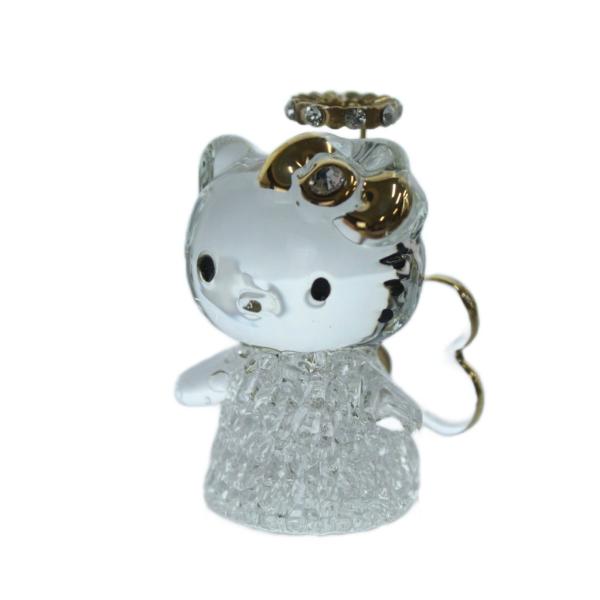 Hello Kitty ハローキティ ウォーリーボックス WORRY BOX 天使の輪 羽 クリスタルガラス インテリア 置物 ゴールドカラー クリア /KW ■GY18 その他【表記サイズ】実寸サイズをご参照ください。【実寸サイズ】タテ約...