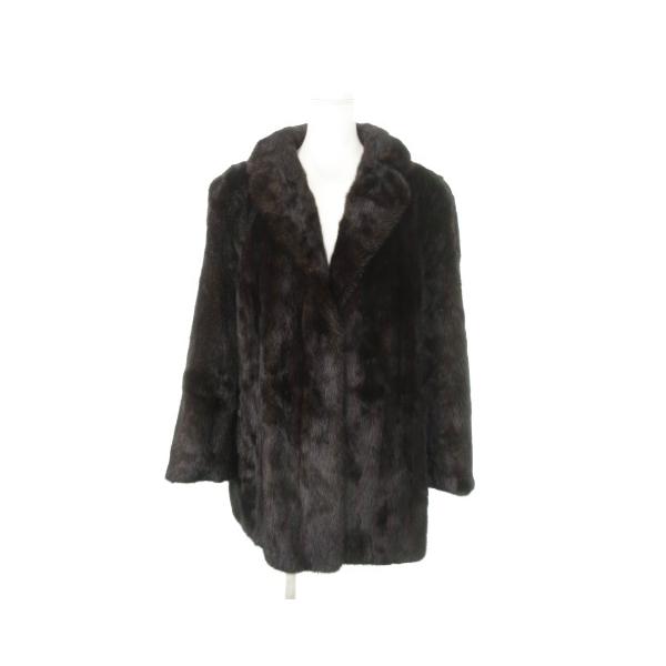 サガミンク SAGA MINK 金サガ TOGU ファーコート ミンク 毛皮 ミドル丈 15 焦げ茶 ダークブラウン 大きいサイズ /MN19 ■GY18【ブランド】サガミンク SAGA MINK【表記サイズ】15【実寸サイズ】身幅：51c...