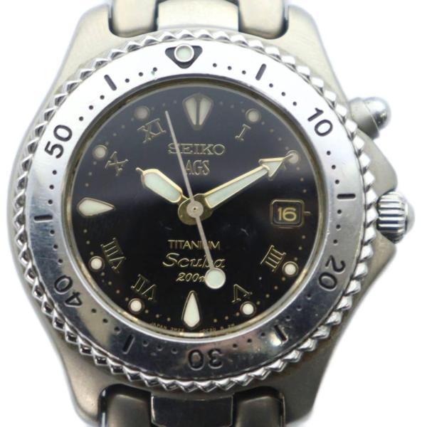 セイコー SEIKO AGS Scuba 200M TITANIUM 3M22-0B10 スキューバ 腕時計 ダイバーズ ウォッチ 自動巻き 黒文字盤 チタン【ブランド】セイコー SEIKO【表記サイズ】実寸サイズをご参考ください。【実寸サ...