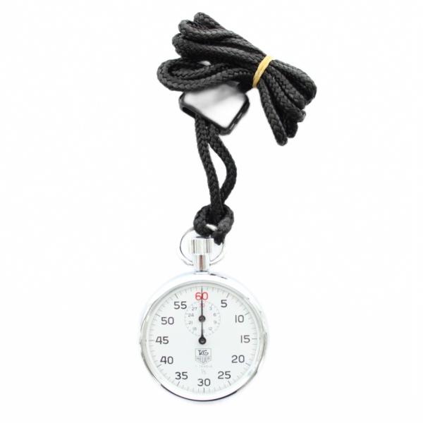 タグホイヤー TAG HEUER 595 ストップウォッチ 手巻き 7石 白文字盤 ロゴ ストラップ付き シルバー色 /XZ ■GY18 その他【ブランド】タグホイヤー TAG HEUER【実寸サイズ】バンド幅：-cm　腕周り：-cm　ケー...