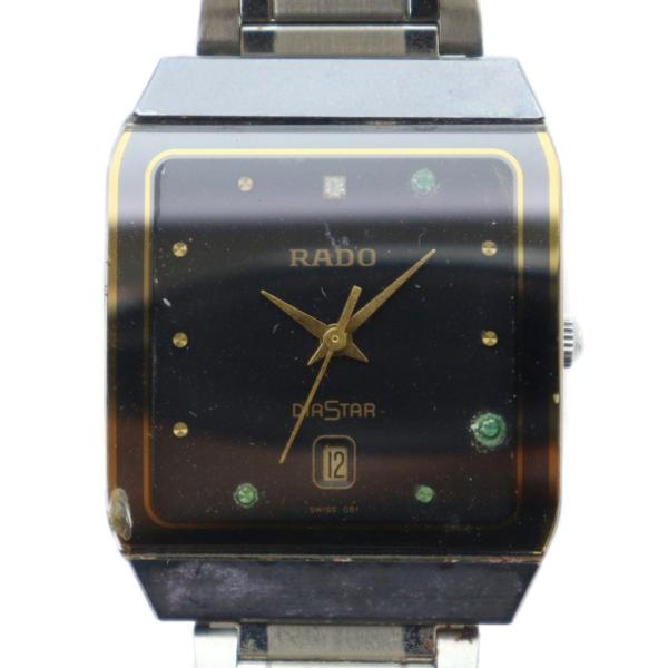 ラドー RADO ジャンク品 129.0266.3 ダイヤスター 腕時計 ウォッチ クォーツ 黒文字盤 スクエア カレンダー付き シルバー色 ■GY18 /MQ【ブランド】ラドー RADO【表記サイズ】実寸サイズをご参考ください。【実寸サイ...