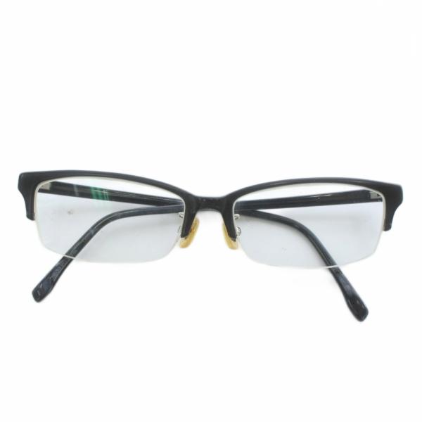 ゾフ ZOFF 眼鏡 メガネ 度入り セルフレーム ハーフリム スクエア 黒 ブラック /XZ ■GY18 メンズ【表記サイズ】サイズ表記なし(実寸サイズをご参照ください。)【実寸サイズ】レンズの大きさ：3×5.5cm　フレーム：12.5c...