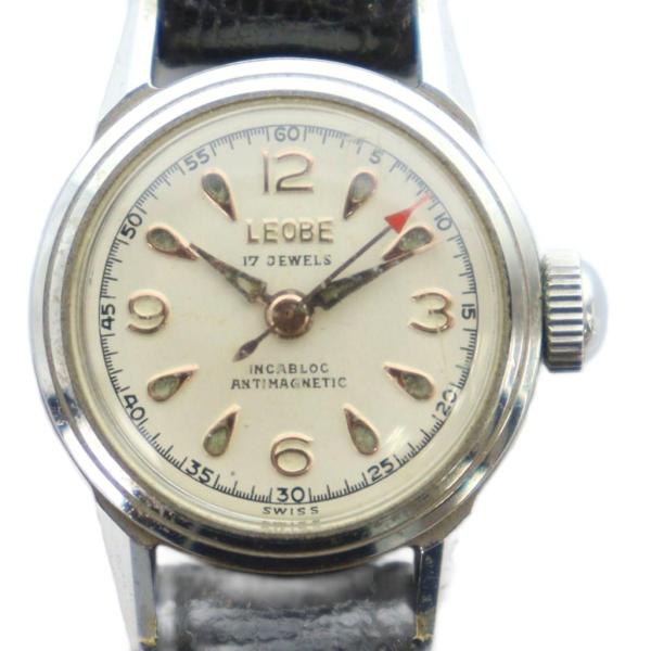 リオベ LEOBE 17 JEWELS ANTIMAGNETIC INCABLOC 腕時計 ヴィンテージ アンティーク ウォッチ 手巻き 17石 レザーベルト【表記サイズ】実寸サイズをご参考ください。【実寸サイズ】バンド幅：約1cm　腕周り...