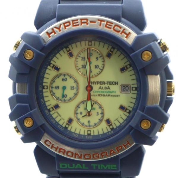 セイコー SEIKO ALBA アルバ ハイパーテック Y182-7A30 腕時計 ウォッチ クォーツ クロノグラフ カレンダー付き 紺 ネイビー ■GY11【ブランド】セイコー SEIKO【表記サイズ】実寸サイズをご参考ください。【実寸サ...