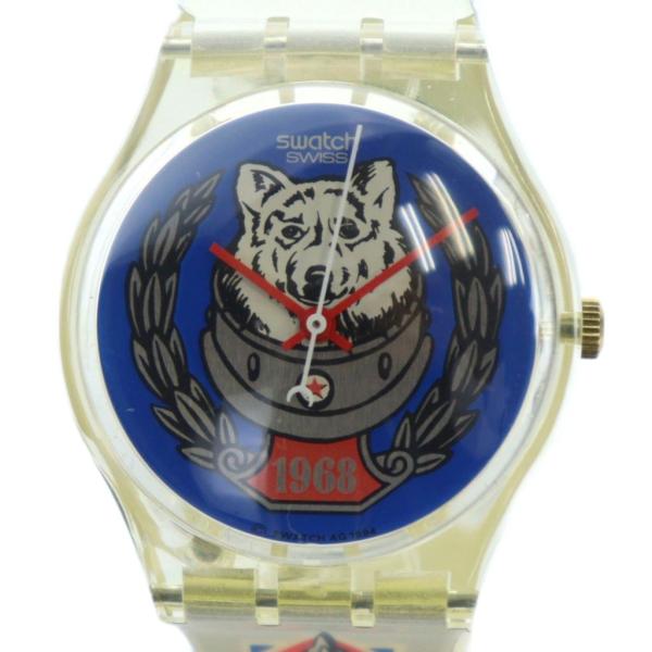 スウォッチ SWATCH GENT SPACE DOG 宇宙犬ライカ 腕時計 ウォッチ クォーツ 青文字盤 クリア 黄 イエロー ■GY11 /MQ レディース【ブランド】スウォッチ SWATCH【表記サイズ】実寸サイズをご参考ください。【...