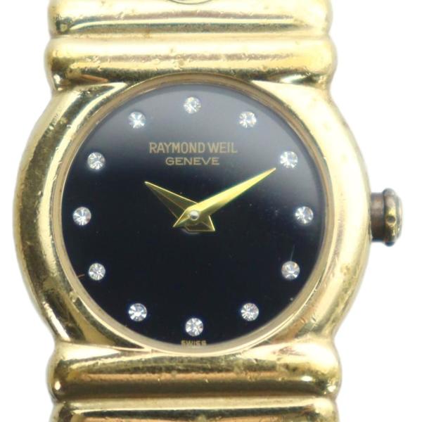 レイモンドウェイル RAYMOND WEIL 3761 18KGP 腕時計 ウォッチ クォーツ 金メッキ 12P ラインストーン 黒文字盤 ゴールドカラー 金色【表記サイズ】実寸サイズをご参考ください。【実寸サイズ】バンド幅：約1.4cm　...