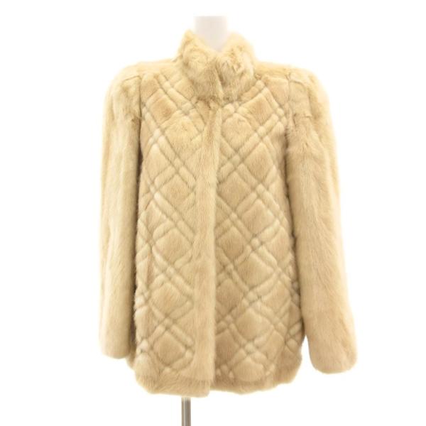 WTHITE BEAR ファーコート 毛皮 パールミンク ミドル ハーフ丈 クリーム色 /UO ■GY18 レディース【表記サイズ】M【実寸サイズ】肩幅：40cm　身幅：54cm　袖丈：60cm　着丈：65cm　　【素材】ミンク【色】クリー...