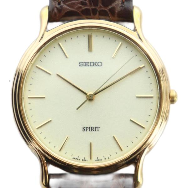 セイコー SEIKO 5E21-0010 腕時計 ウォッチ クォーツ ロゴ レザーベルト ゴールド色 ■GY11 /MQ メンズ【ブランド】セイコー SEIKO【表記サイズ】実寸サイズをご参考ください。【実寸サイズ】バンド幅：約1.3cm　...
