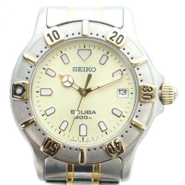 セイコー SEIKO 7N35-6010 SCUBA スキューバ 200m 腕時計 ウォッチ クォーツ デイト カレンダー付き シルバー色 ■GY18 /MQ メンズ【ブランド】セイコー SEIKO【表記サイズ】実寸サイズをご参考ください。...