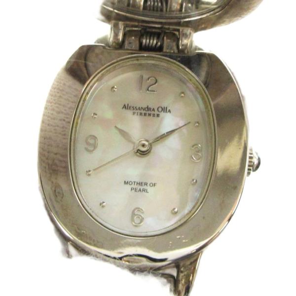 アレサンドラオーラ ALESSANDRA OLLA A0-300-2 腕時計 クォーツ ウォッチ シェル文字盤 カメオ シルバー色 ■GY18 /MQ レディース【表記サイズ】実寸サイズをご参考ください。【実寸サイズ】バンド幅：約0.7cm...