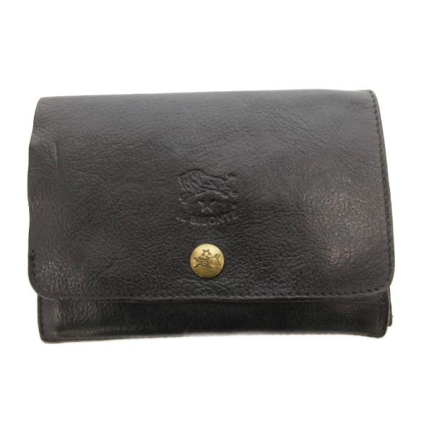 イルビゾンテ IL BISONTE 二つ折り財布 ウォレット 小銭入れあり レザー ロゴ 黒 ブラック /FF ■GY18 【ブランド】イルビゾンテ IL BISONTE【実寸サイズ】ヨコ：14cm　タテ：9.5cm　マチ：2cm　　【素材...