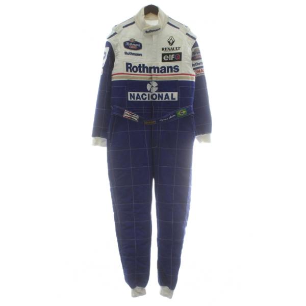 アイルトン セナ Ayrton Senna ロスマンズ ウィリアムズ ルーノ レーシングスーツ レプリカ F1 ゴーカート ロゴ ワッペン 刺繍 青 白【表記サイズ】サイズ表記なし(実寸サイズをご参照ください。)【実寸サイズ】腰から胸当て：...