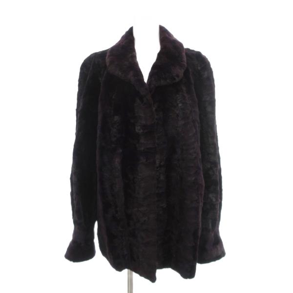 ALTIMA FUR ファーコート 毛皮 シェアードミンク ミドル ハーフ丈 ダークパープル /UO  ■GY11 レディース【表記サイズ】FREE【実寸サイズ】肩幅：45cm　身幅：58cm　袖丈：70cm　着丈：71cm　　【素材】ミン...