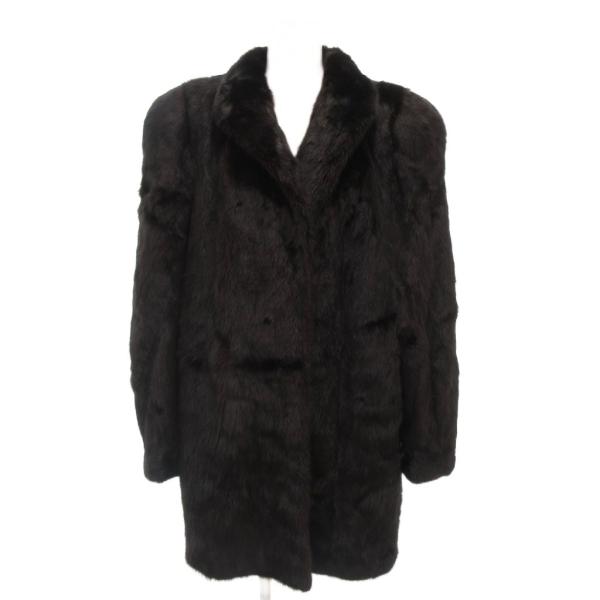 サガミンク SAGA MINK 銀サガ ファーコート ミンク 毛皮 ハーフ丈 L 茶 ダークブラウン /TZ ■GY18 レディース【ブランド】サガミンク SAGA MINK【表記サイズ】L【実寸サイズ】肩幅：37cm　身幅：54cm　袖丈...