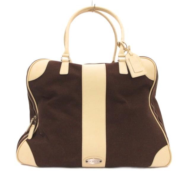 フォクシー FOXEY ボストンバッグ 茶 ブラウン 中央縦帯デザイン ロゴプレート /JS ■GY18 レディース【ブランド】フォクシー FOXEY【実寸サイズ】持ち手の長さ：55cm　ヨコ：43cm　タテ：38cm　マチ：14cm　ショ...