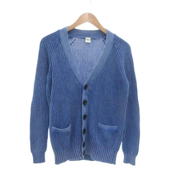 ロンハーマン Ron Herman マーセライズ カーディガン S コットンニット Vネック 長袖 青 ブルー 512080048-1071 /NU ■GY18 メンズ【ブランド】ロンハーマン Ron Herman【表記サイズ】S【実寸サイ...