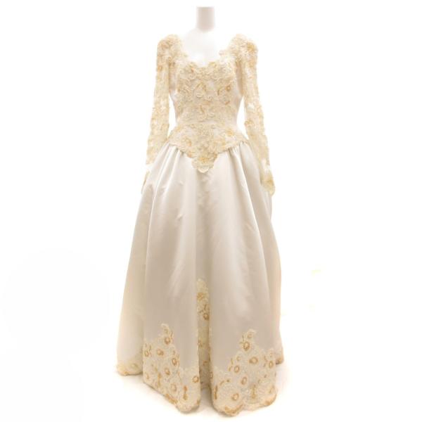 ILGWU ウェディングドレス プリンセスタイプ 白 ホワイト ビーズ スパンコール 575-15 /JS ■GY13 レディース【表記サイズ】サイズ表記なし(実寸サイズをご参考ください。)【実寸サイズ】肩幅：42cm　身幅：42cm　袖丈...