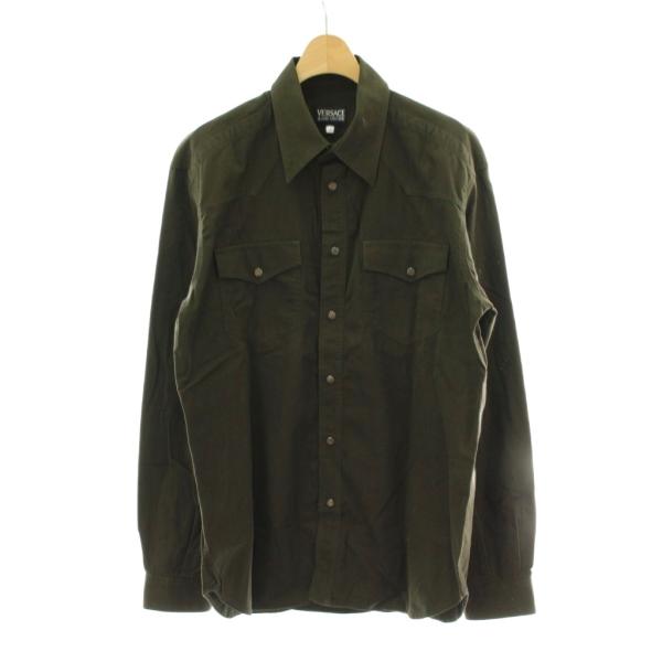 ヴェルサーチジーンズ VERSACE JEANS COUTURE シャツ XL カーキ 長袖 フラップポケット ウエスタンヨーク トップス /PP ■GY18 メンズ【ブランド】ヴェルサーチジーンズ VERSACE JEANS COUTUR...