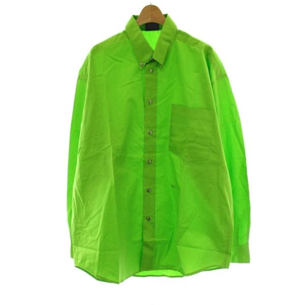 ヴェルサーチジーンズ VERSACE JEANS COUTURE カジュアルシャツ L 緑 グリーン 長袖 ボタンダウンカラー 胸ポケット トップス /PP【ブランド】ヴェルサーチジーンズ VERSACE JEANS COUTURE【表記サ...