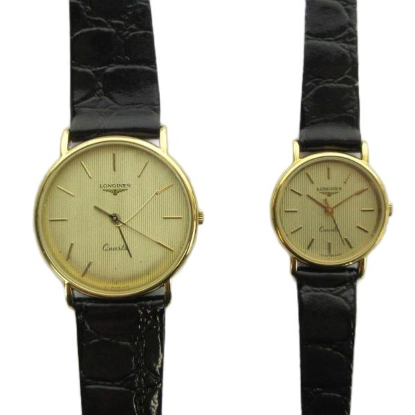 ロンジン LONGINES ペアウォッチ 腕時計 クォーツ ウォッチ ラウンド レザーベルト ロゴ ゴールド色 ■GY18 /MQ メンズ レディース【ブランド】ロンジン LONGINES【表記サイズ】実寸サイズをご参考ください。【実寸サイ...