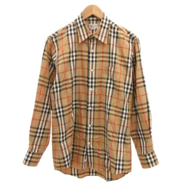 バーバリーズ Burberrys シャツ ノバチェック ロゴ 長袖 M 茶 ブラウン /JS ■GY18 メンズ【ブランド】バーバリーズ Burberrys【表記サイズ】M【実寸サイズ】肩幅：45cm　身幅：53cm　袖丈：59cm　着丈：...