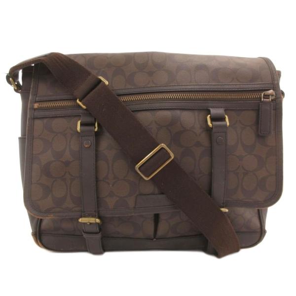 コーチ COACH 70868 ショルダーバッグ シグネチャー レザー切替 フラップ開閉 茶 ブラウン /JS ■GY18 メンズ【ブランド】コーチ COACH【実寸サイズ】持ち手の長さ：-cm　ヨコ：35cm　タテ：28cm　マチ：10c...