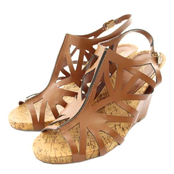 BCBGENERATION サンダル レザー エスパドリーユ オープントゥ ウェッジソール ストラップ 9M 25.5cm 茶色【表記サイズ】9M （日本サイズ 25.5cm相当）【実寸サイズ】ヒールの高さ：9cm　最大幅：8cm　　【素材...