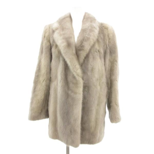 サガミンク SAGA MINK 銀サガ ファーコート 毛皮 サファイアミンク ハーフ 9 ライトグレー /UO ■GY18 レディース【ブランド】サガミンク SAGA MINK【表記サイズ】9【実寸サイズ】肩幅：40cm　身幅：50cm　袖...