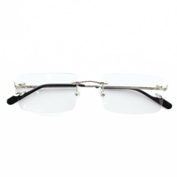 Cartier シグネチャー C ドゥ カルティエ 眼鏡 メガネ 度無し メタル リムレス スクエア ロゴ 57□19-145 シルバー色 クリア CT0488O【ブランド】カルティエ Cartier【表記サイズ】57□19-145【実寸サ...