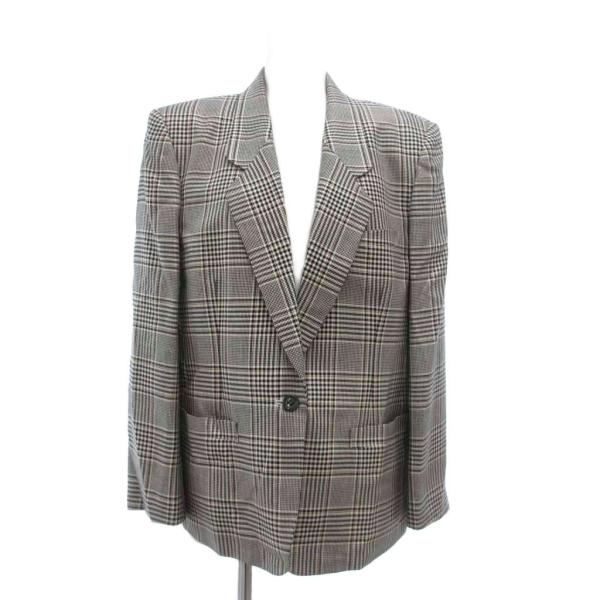 バーバリーズ Burberrys ヴィンテージ タグ付き テーラードジャケット 11AR チェック柄 シルク混 シングル 黒 ブラック /NU ■GY18【ブランド】バーバリーズ Burberrys【表記サイズ】11AR【実寸サイズ】肩幅：...