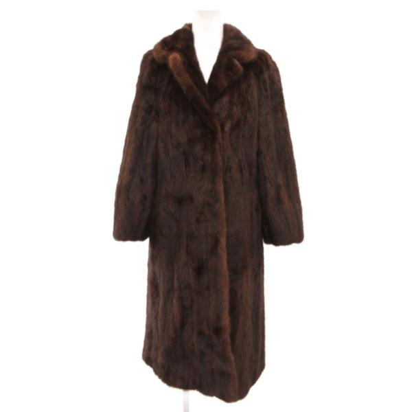 フィアンセ Fiancesse ミンクファーコート 毛皮 ロング 9 茶 ブラウン /JS ■GY18 レディース【表記サイズ】9【実寸サイズ】身幅：58cm　着丈：100cm　ゆき丈：70cm　　【素材】ミンク【色】茶 ブラウン【仕様】ポ...