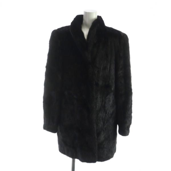 サガミンク SAGA MINK 銀サガ Bellevison ベルビジョン 毛皮コート 長袖 ロング ミンクファー 総裏地 15 XXL 黒 ブラック ■GY18 /MQ【ブランド】サガミンク SAGA MINK【表記サイズ】15【実寸サイ...