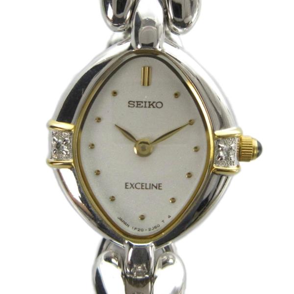 セイコー SEIKO 1F20-6B60 EXCELINE エクセリーヌ 腕時計 ウォッチ クォーツ 白文字盤 シルバー色 ■GY18 /MQ レディース【ブランド】セイコー SEIKO【表記サイズ】実寸サイズをご参考ください。【実寸サイズ...