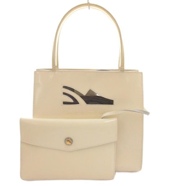 サルヴァトーレフェラガモ Salvatore Ferragamo ハンドバッグ 手提げ レザー 型押しロゴ ゴールド金具 白 ホワイト /FF ■GY11 【ブランド】サルヴァトーレフェラガモ Salvatore Ferragamo【実寸サ...