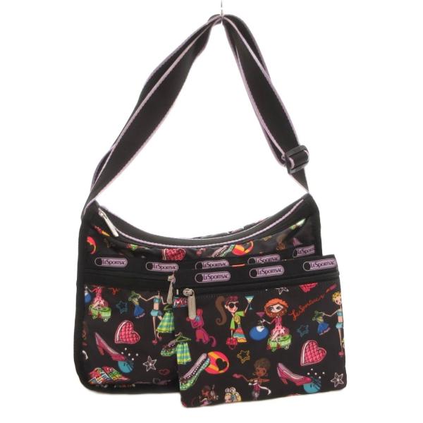 レスポートサック LesportSAC ショルダーバッグ 斜め掛け 総柄 ポーチ付き 黒 ブラック /FF ■GY11 レディース【ブランド】レスポートサック LesportSAC【実寸サイズ】ヨコ：34cm　タテ：23cm　マチ：11cm...