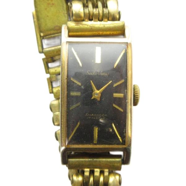 セイコー SEIKO 5522 VENUS ヴィーナス 腕時計 ヴィンテージ アンティーク ウォッチ 手巻き スクエア 黒文字盤 SS 金色 金メッキ【ブランド】セイコー SEIKO【表記サイズ】実寸サイズをご参考ください。【実寸サイズ】バ...