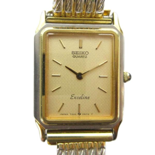 セイコー SEIKO 7320-6020 exceline エクセリーヌ 腕時計 ウォッチ クォーツ ゴールド色 シルバー色 ■GY18 /MQ レディース【ブランド】セイコー SEIKO【表記サイズ】実寸サイズをご参考ください。【実寸サイ...