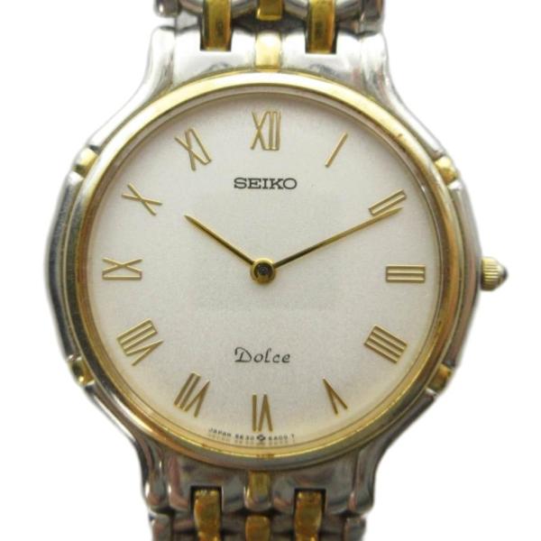 セイコー SEIKO 5E30-6A00 Dolce ドルチェ 腕時計 ウォッチ クォーツ ローマン 白文字盤 シルバー色 ゴールド色 ■GY18 /MQ メンズ【ブランド】セイコー SEIKO【表記サイズ】実寸サイズをご参考ください。【実...
